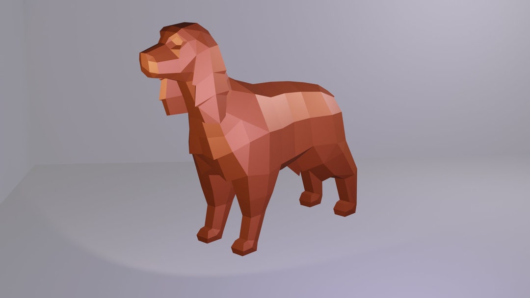 Cocker Spaniel Dog Paper Craft, Digital Template, Origami, PDF Download ...