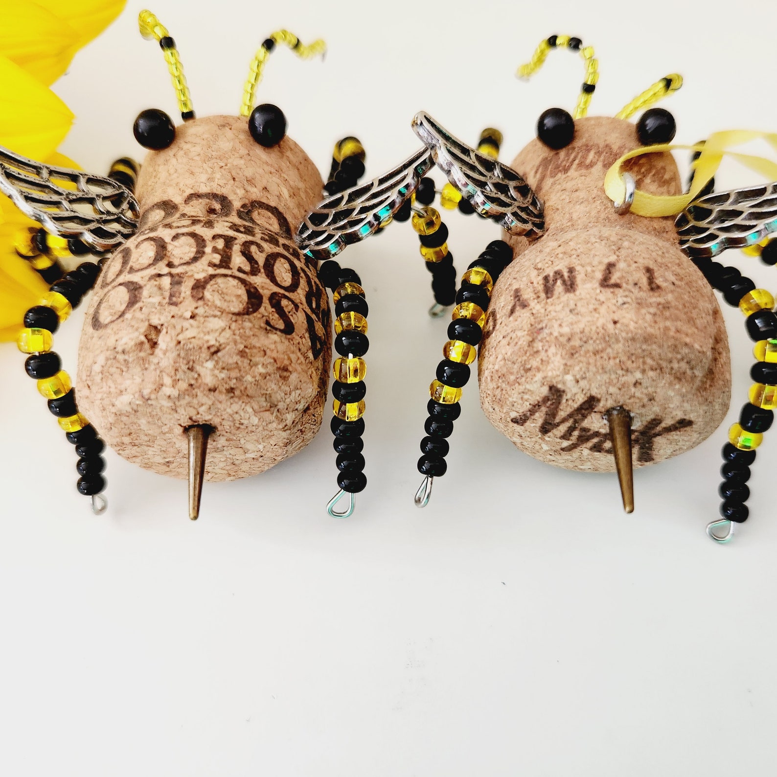 Champagne Cork Bumble Bee Ornament, Cute Table Decor for Bee Themed ...