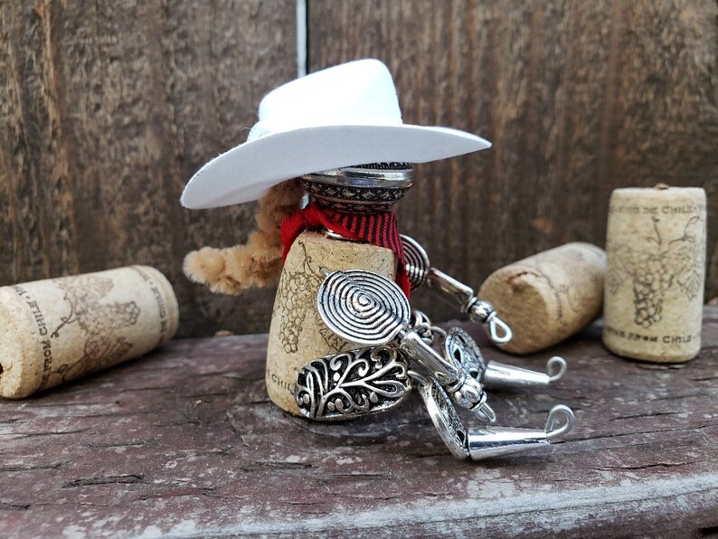 Wine Cork Cowgirl Western Decor for Home Bar, Desk, Tiered Tray, Shelf ...