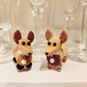 Wine Cork Corgi Figurine With Heart Butt Charm, Unique Gift for Corgi ...