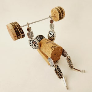 Wine Cork Weightlifter, Thank You Gift for Personal Trainer, Fitness ...
