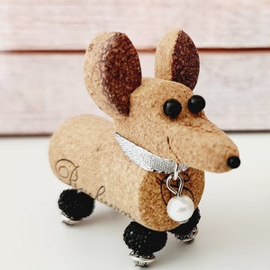 Wine Cork Corgi Figurine With Heart Butt Charm, Unique Gift for Corgi ...