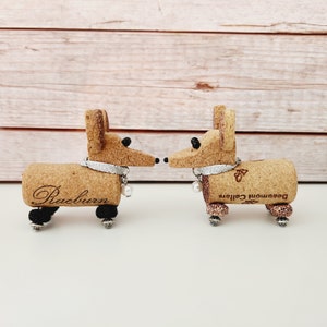 Wine Cork Corgi Figurine With Heart Butt Charm, Unique Gift for Corgi ...
