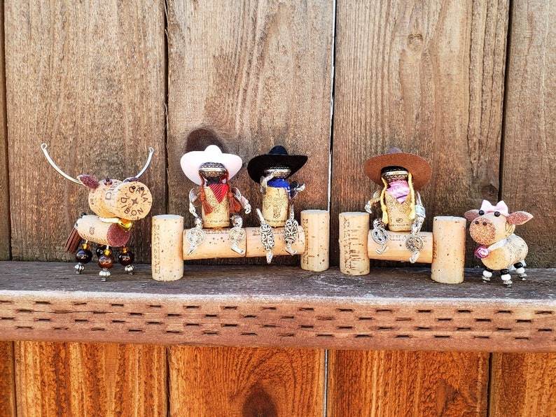 Wine Cork Cowgirl Western Decor for Home Bar Desk Tiered | Etsy