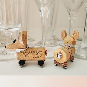 Wine Cork Corgi Figurine With Heart Butt Charm, Unique Gift for Corgi ...