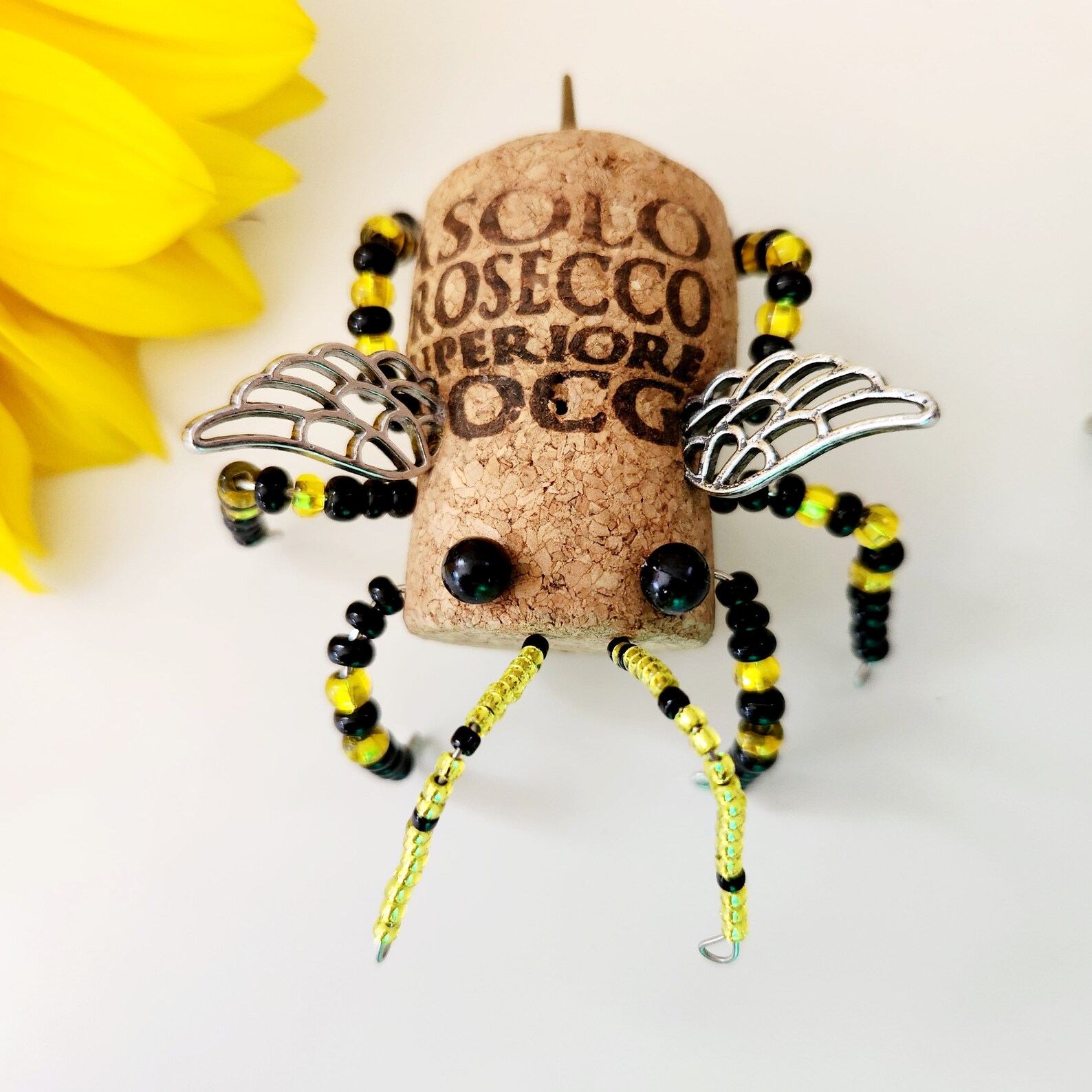 Champagne Cork Bumble Bee Ornament, Cute Table Decor for Bee Themed ...