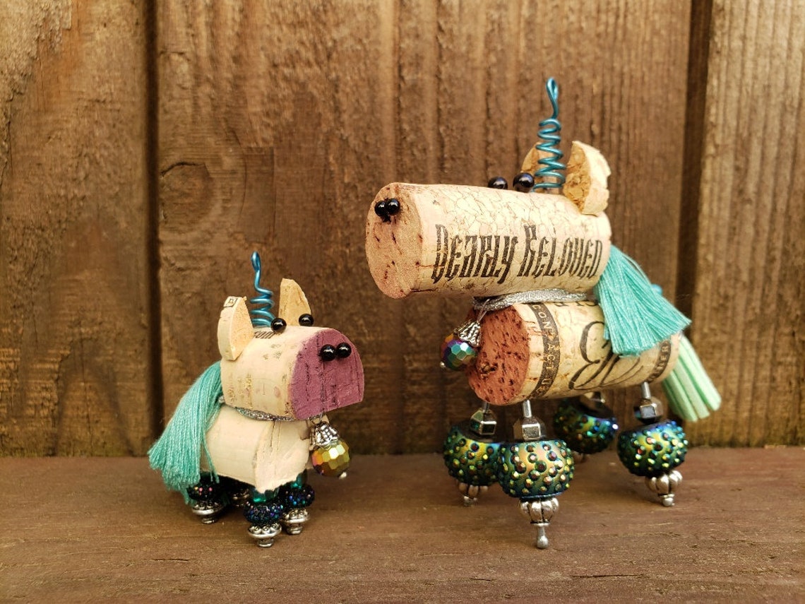 Wine Cork Aqua Unicorn Baby, Enchanted Home Decor, Unicorn Lovers, New ...