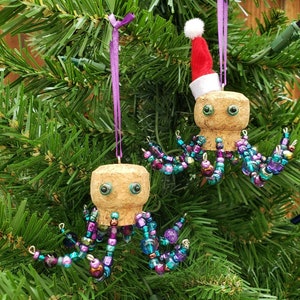 Octopus Christmas Ornament, Nautical Coastal Beach Theme Tree ...