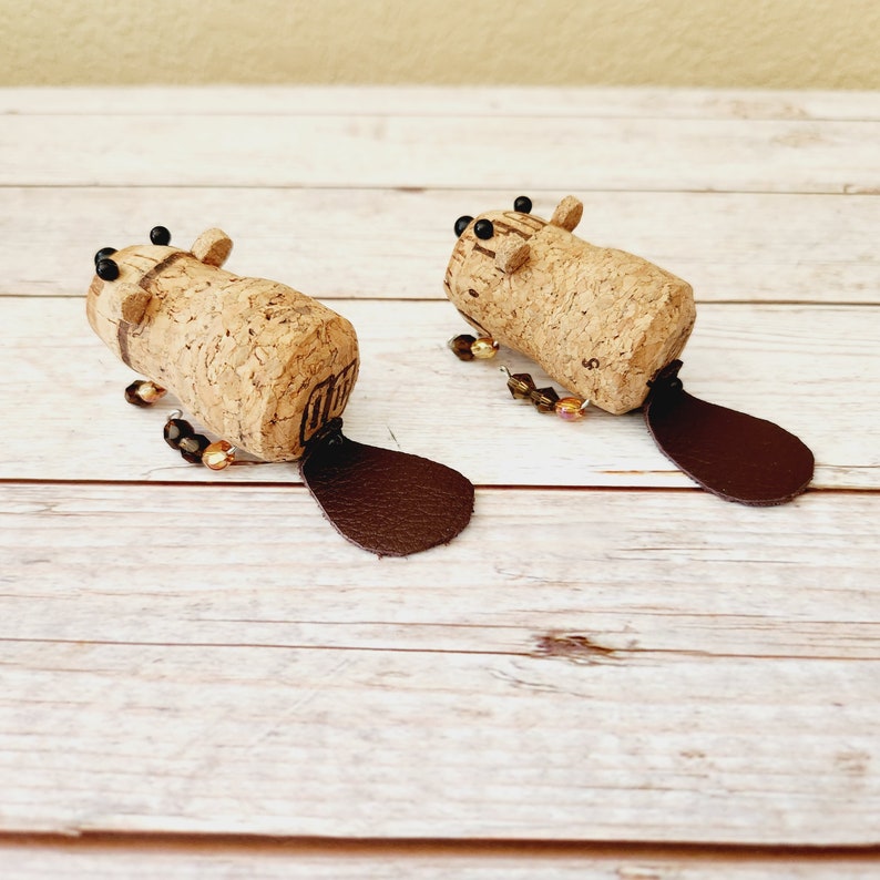 Champagne Cork Beaver Unique Woodland Creature Gift for - Etsy