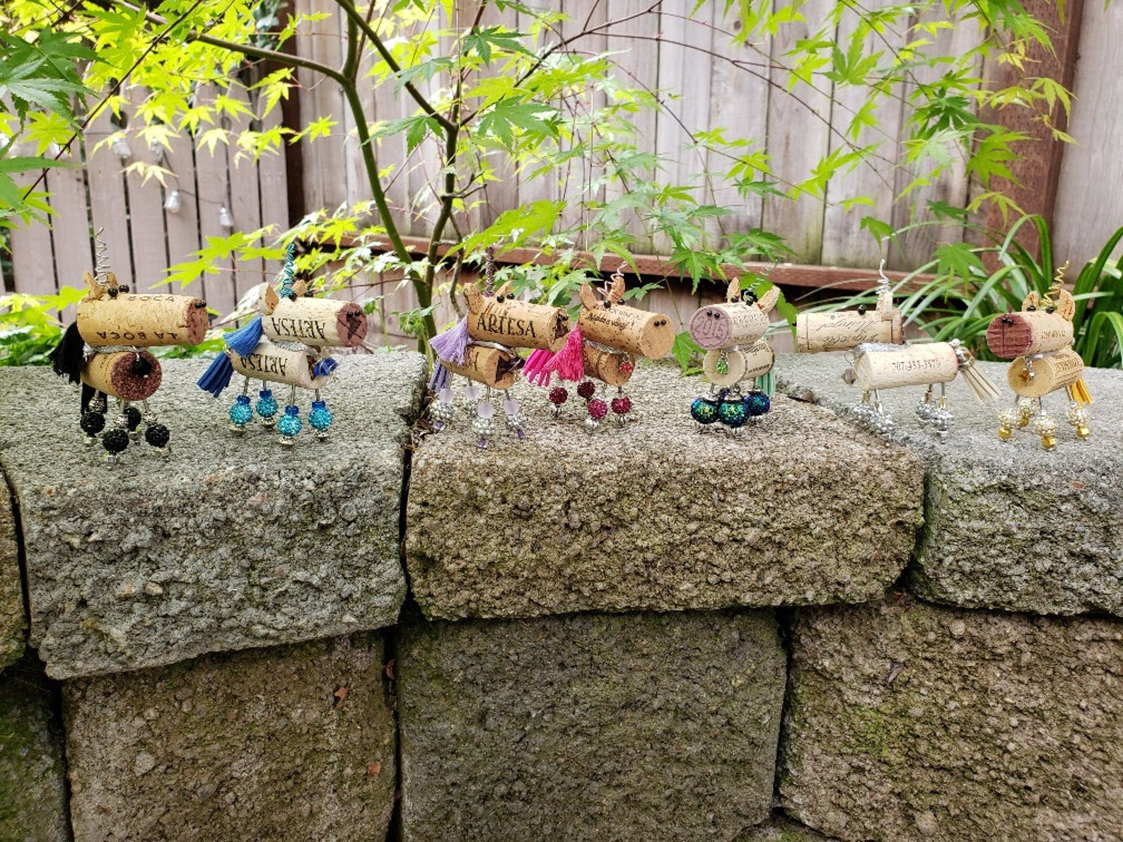 Wine Cork Green Unicorn Figurine, Enchanted Wedding Favor, Tiered Tray ...
