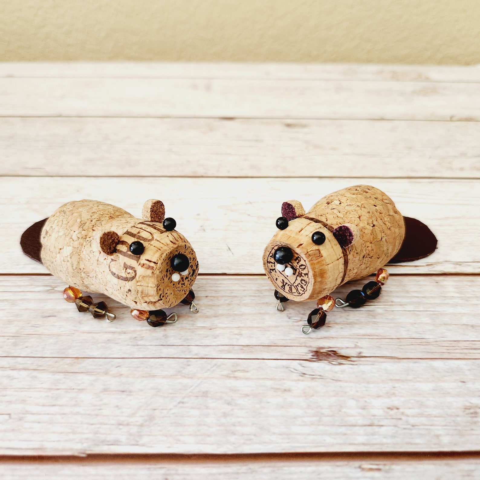 Champagne Cork Beaver Unique Woodland Creature Gift for - Etsy