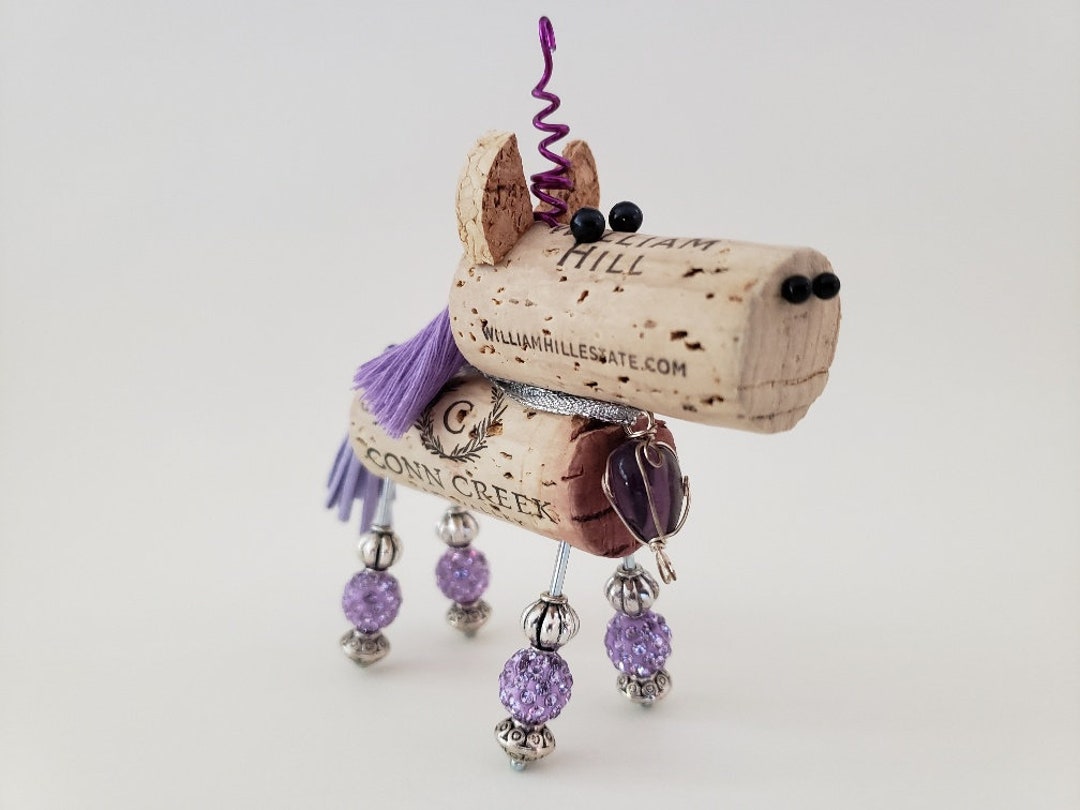 Wine Cork Purple Unicorn Figurine, Enchanted Wedding Favor, Tiered Tray ...