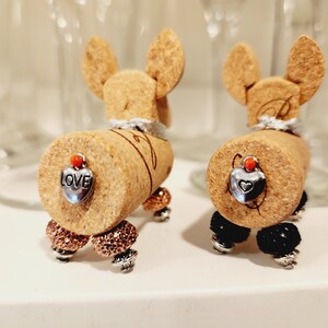 Wine Cork Corgi Figurine With Heart Butt Charm, Unique Gift for Corgi ...