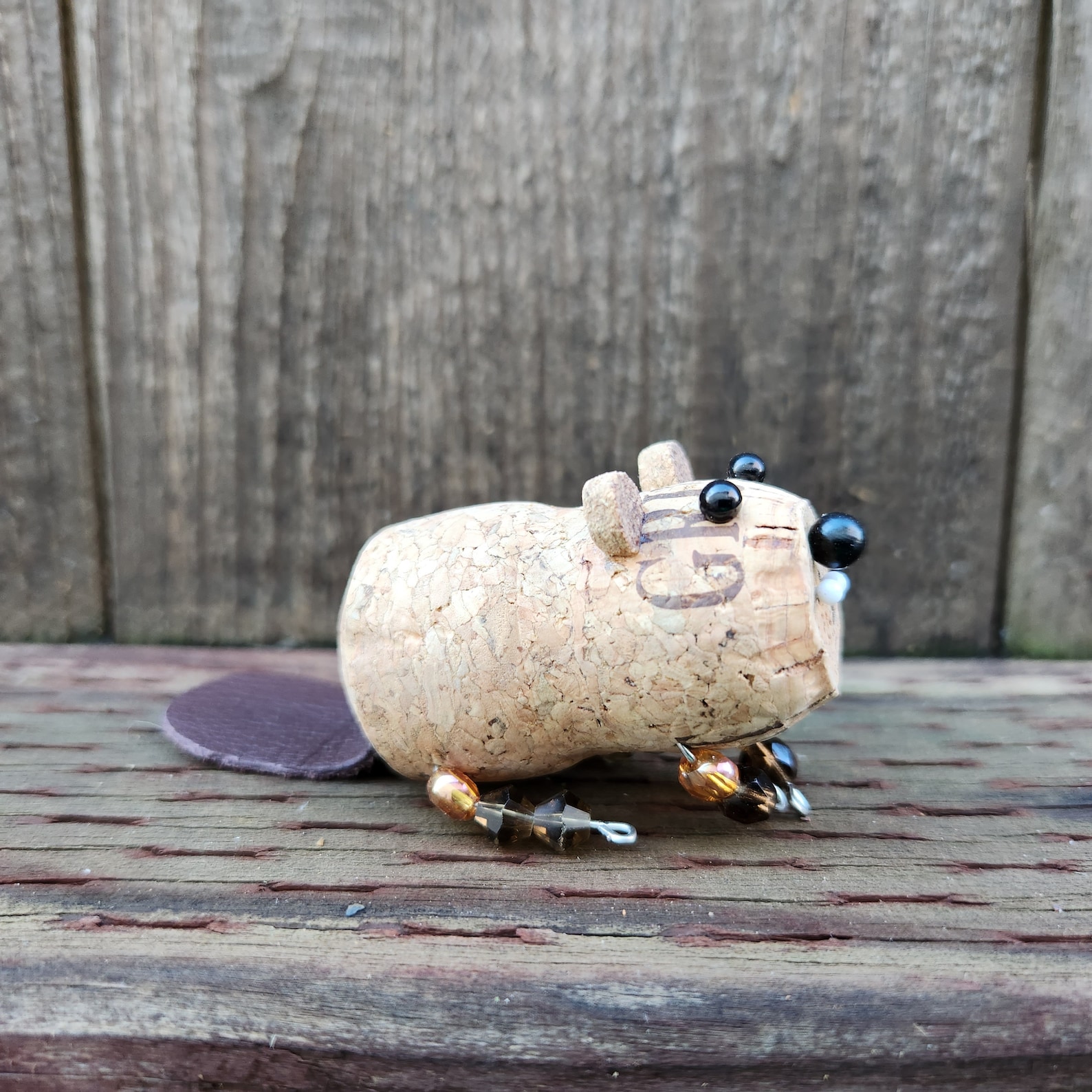 Champagne Cork Beaver Unique Woodland Creature Gift for - Etsy