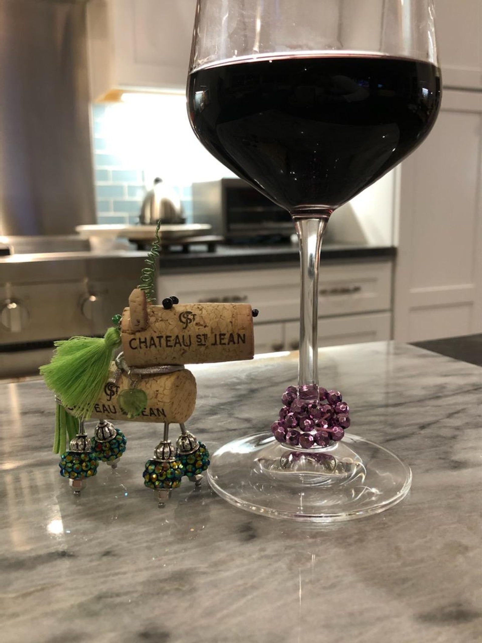 Wine Cork Green Unicorn Figurine, Enchanted Wedding Favor, Tiered Tray ...