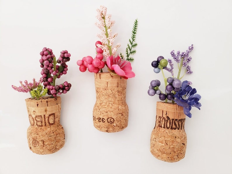 Spring Flower Fridge Magnets Set of 3 Champagne Corks - Etsy