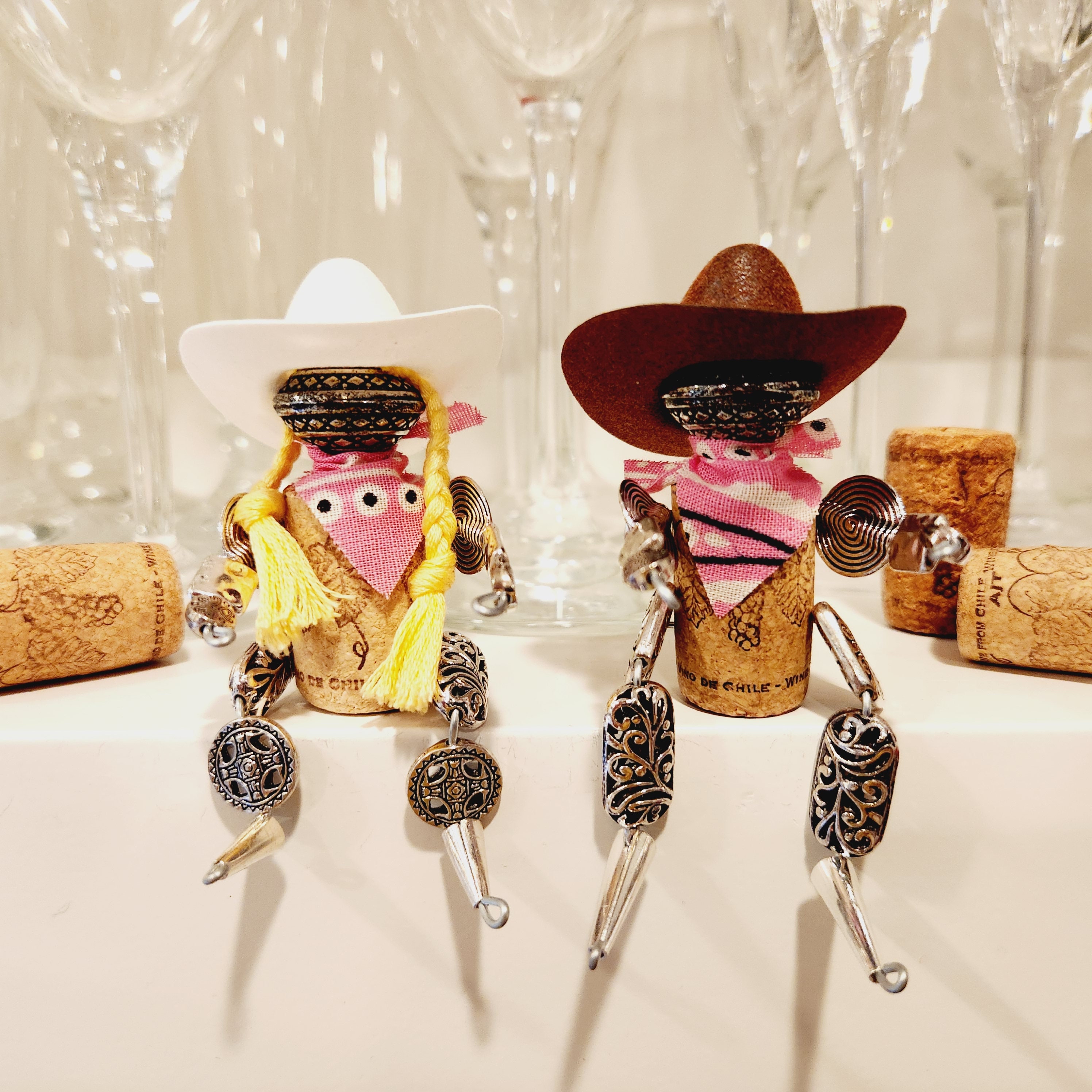Cowboy Gifts for Men, Wine Cork Art for Western Home Bar, Tiered Tray ...