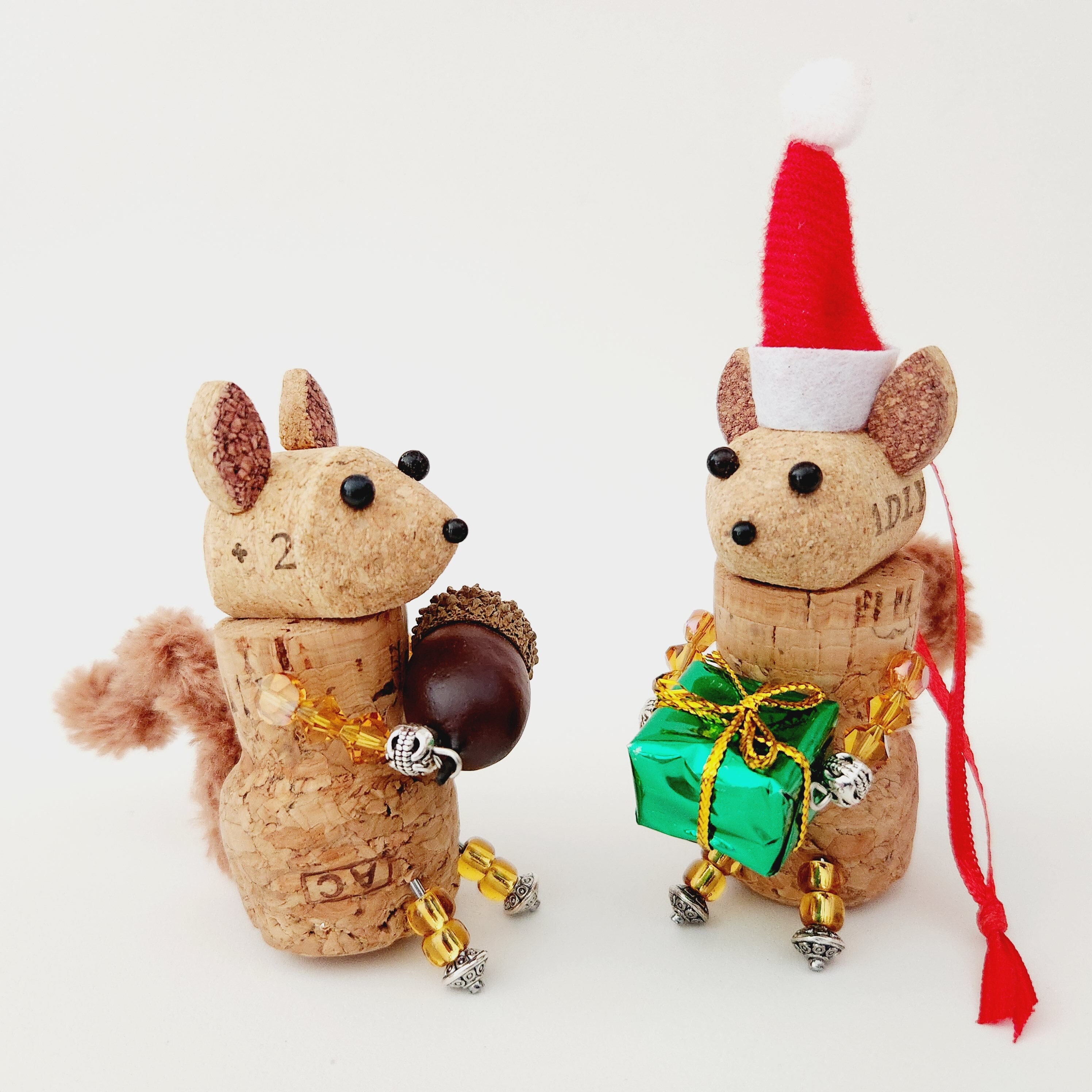 Champagne and Wine Cork Squirrel Figurine, Cute Woodland Creature Gift ...