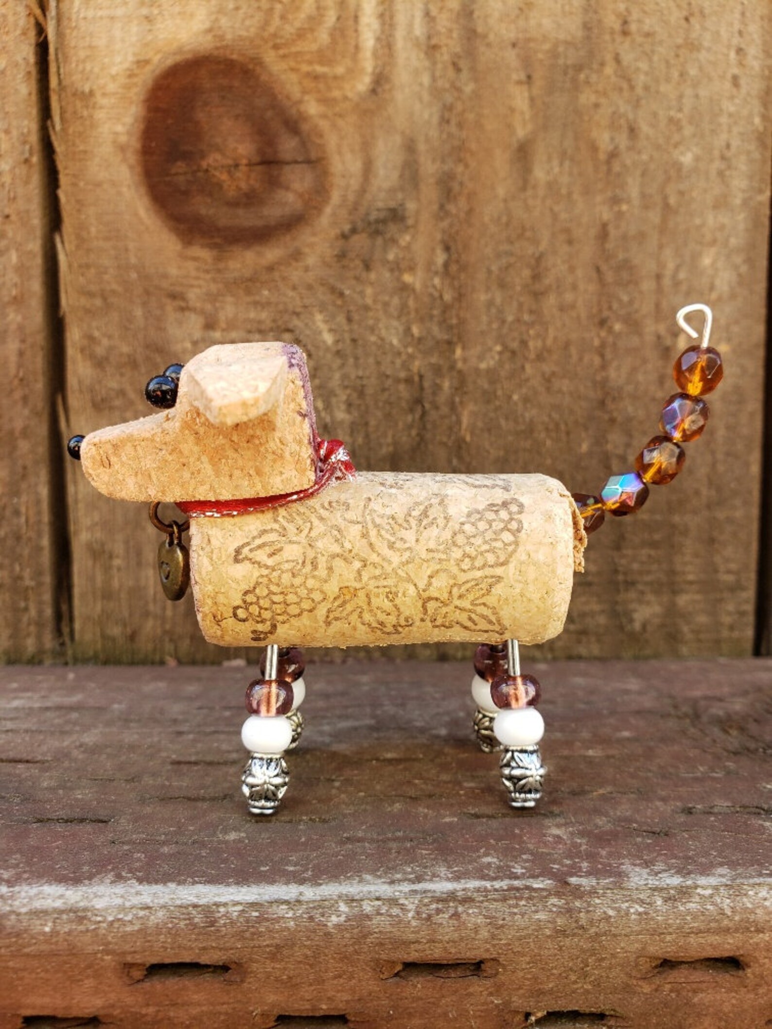 Wine Cork Pitbull for Pitbull Lover, Dog Mom, Desk Accessory, Tiered ...