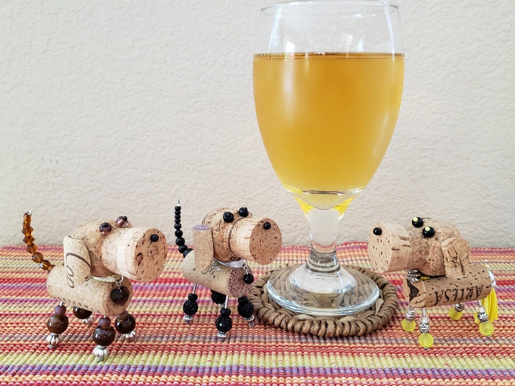 Wine & Champagne Cork Black Labrador Dog Mom Desk Accessory | Etsy