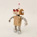 Retro Robot Sculpture, Wine Cork Beaded Figurine, Unique Gift Idea for ...