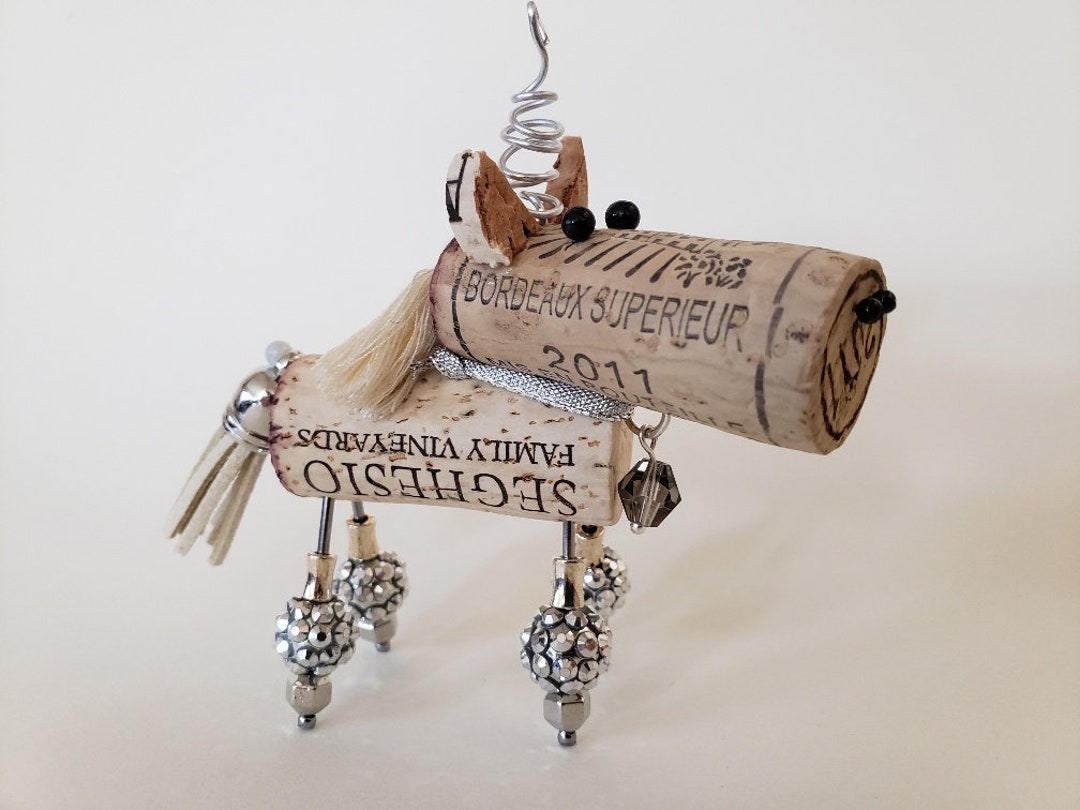 Wine Cork Silver Unicorn Figurine, Enchanted Wedding Favor, Tiered Tray ...