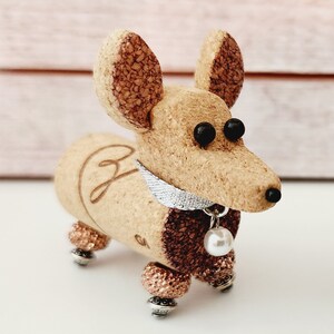 Wine Cork Corgi Figurine With Heart Butt Charm, Unique Gift for Corgi ...