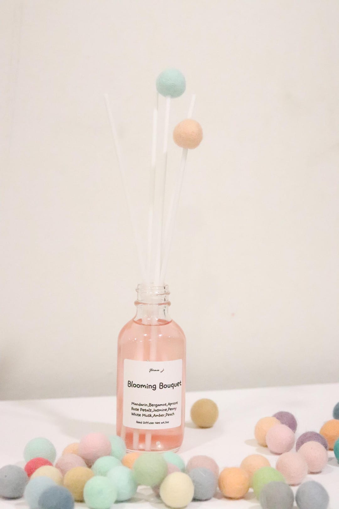 Wool Felt Pom Poms Deco Diffuser/felt Ball Reed Diffuser Oil/color Reed ...