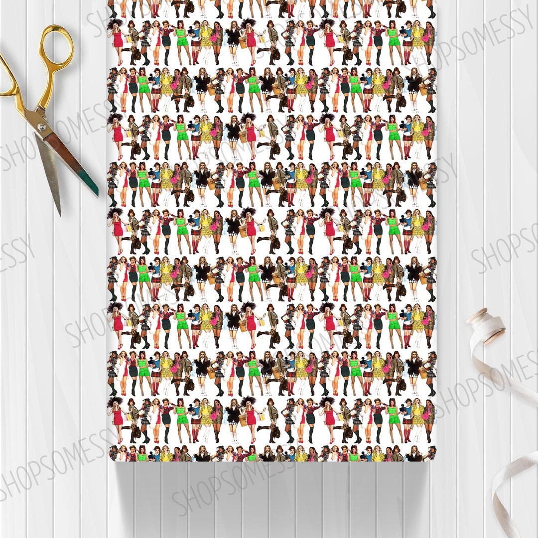 Clueless Wrapping Paper / White Background / Cher Horowitz / Fashion - Etsy