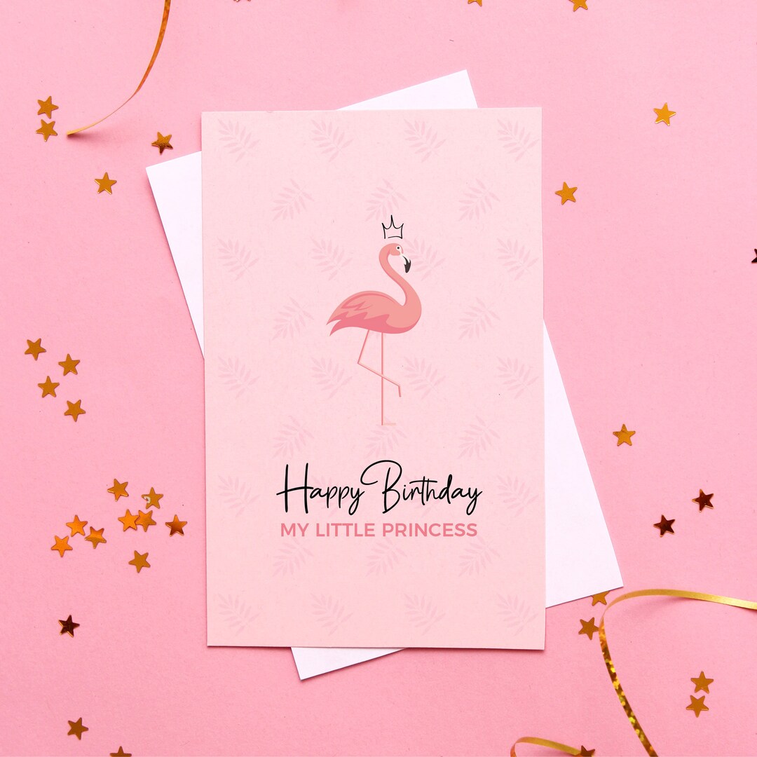 Printable Birthday Card Flamingo - Etsy