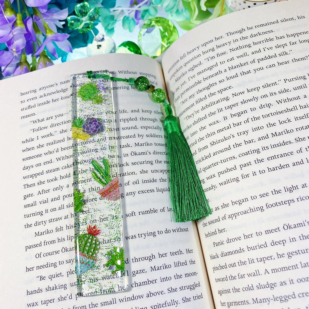 Succulents and Cactus Plants Bookmark Epoxy Resin Bookmark Plant Lover ...