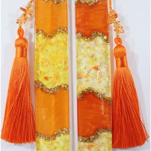 Geode Bookmark With Beaded Tassel Colorful Resin Book Mark Unique Book ...