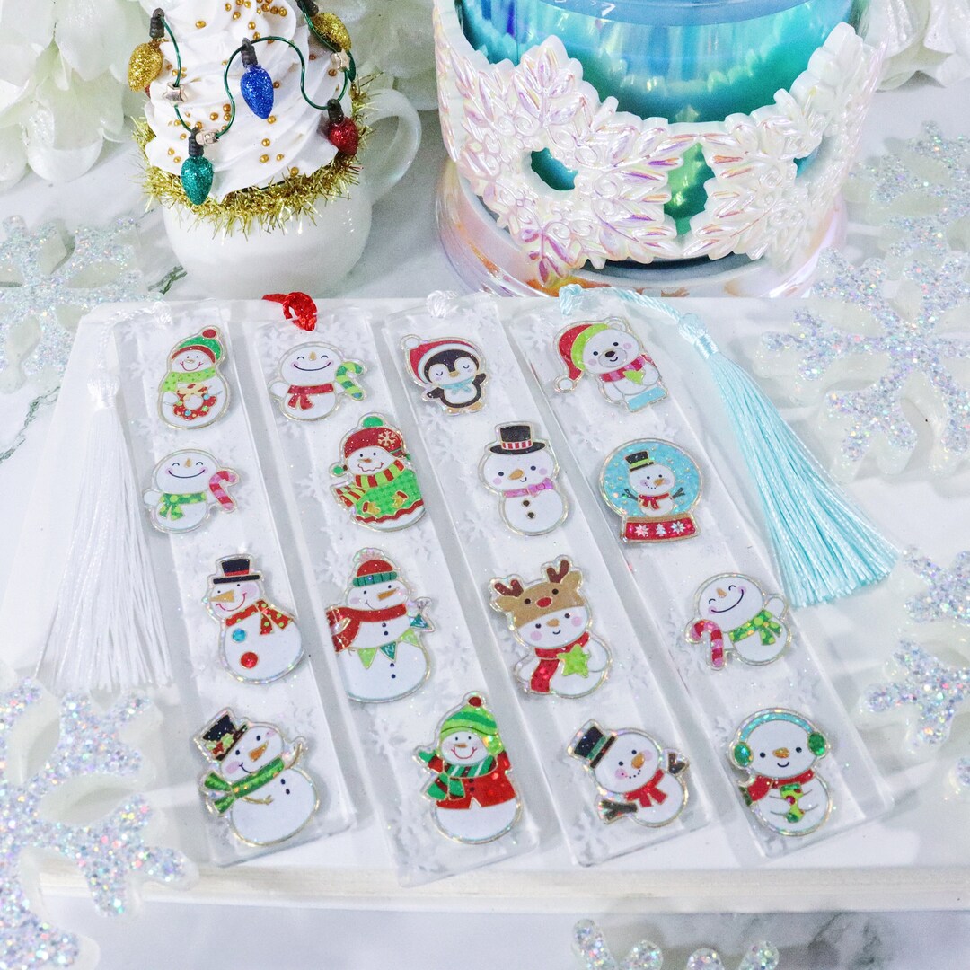 Snowman and Friends Bookmark Winter Book Mark Cute Christmas Bookmarks ...