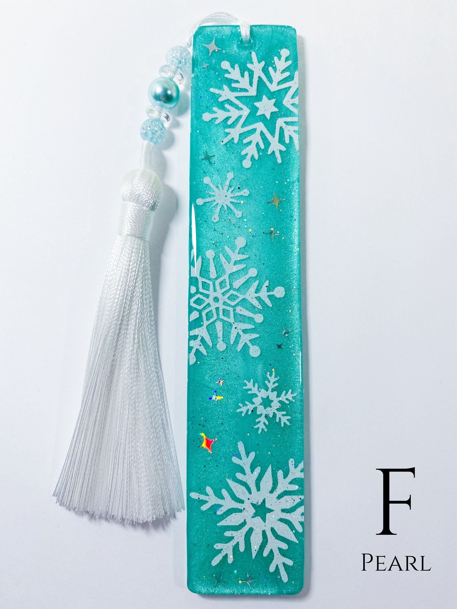Mint Green Snowflakes Epoxy Resin Bookmark Christmas Bookmark | Etsy