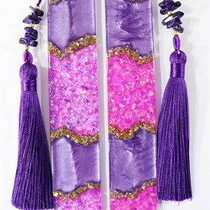 Geode Bookmark With Beaded Tassel Colorful Resin Book Mark Unique Book ...