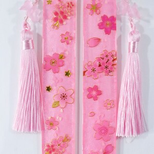 Cherry Blossom Bookmark With Beaded Tassel Sakura Book Mark Spring ...
