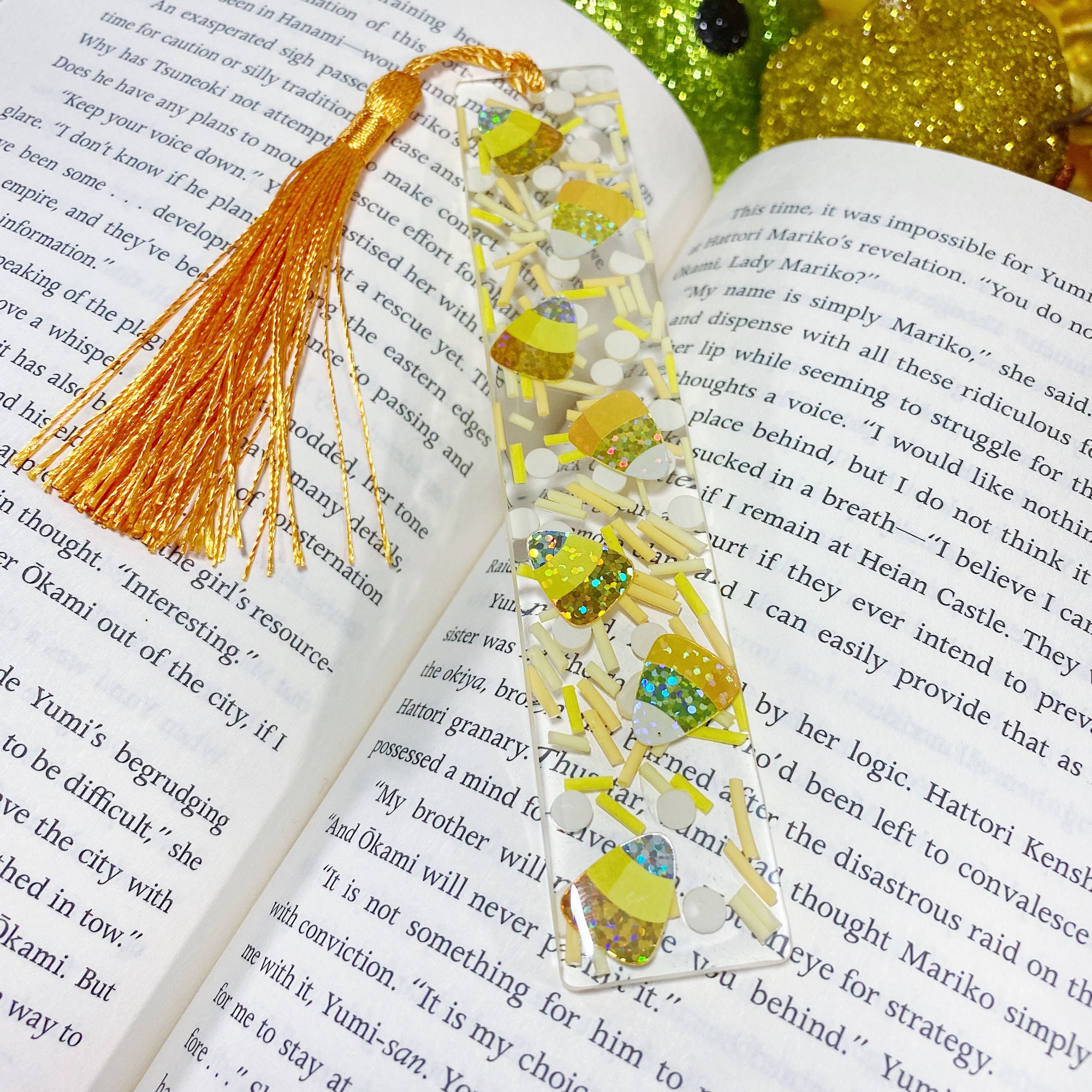 Candy Corn with Sprinkles Holographic Bookmark Halloween | Etsy