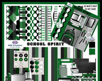 School Spirit Collection | Royal Blue - Gold - White | Scrapbook Bundle ...