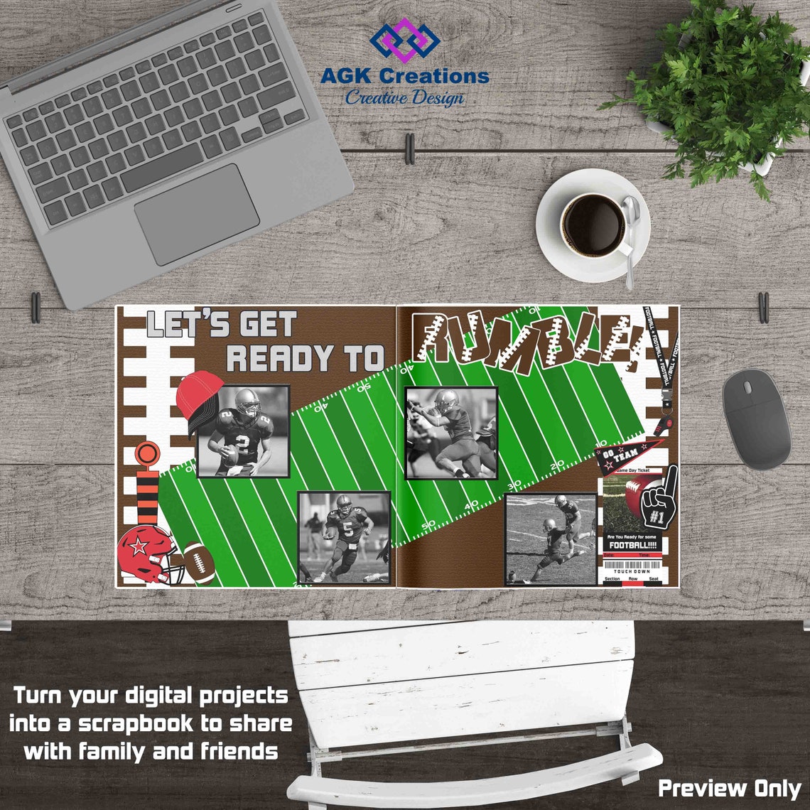 Football Quick Pages | Sports Collection | Red + Black + White ...