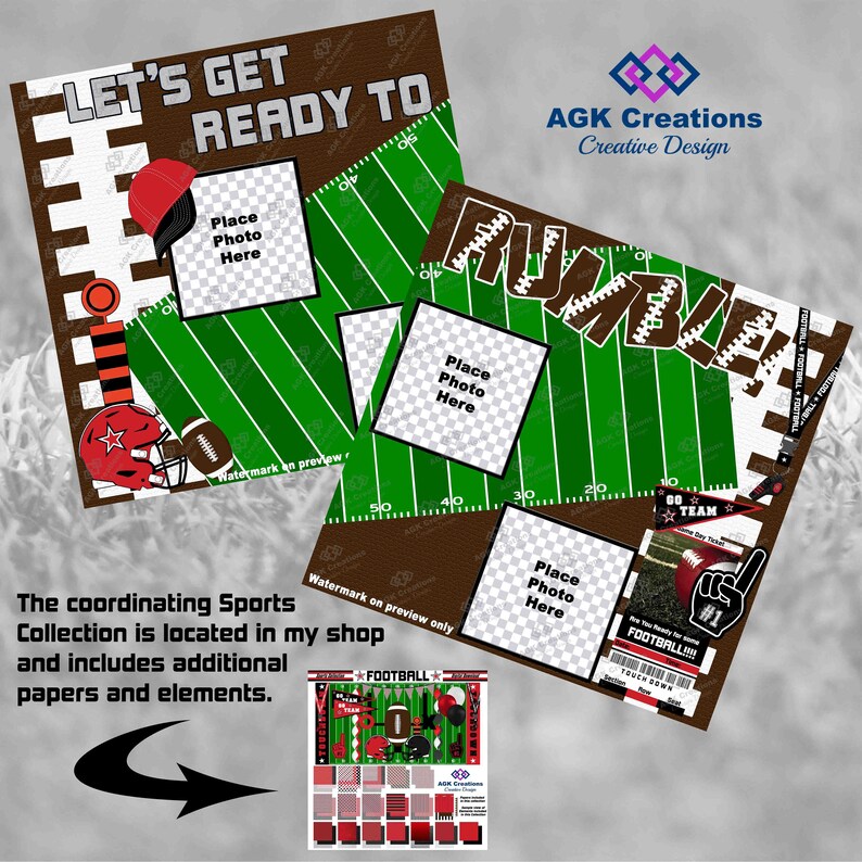 Football Quick Pages | Sports Collection | Red + Black + White ...