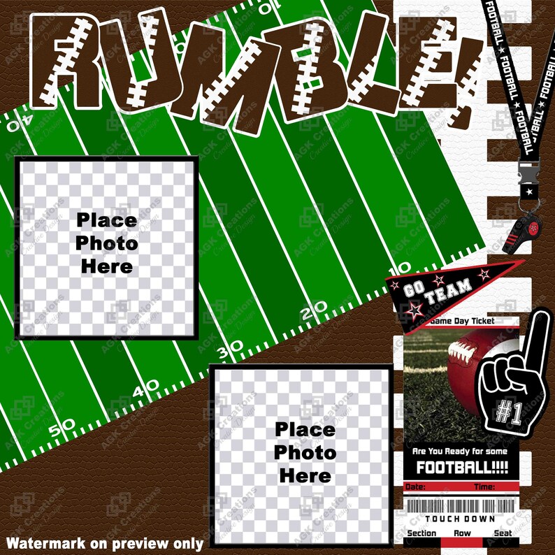 Football Quick Pages | Sports Collection | Red + Black + White ...