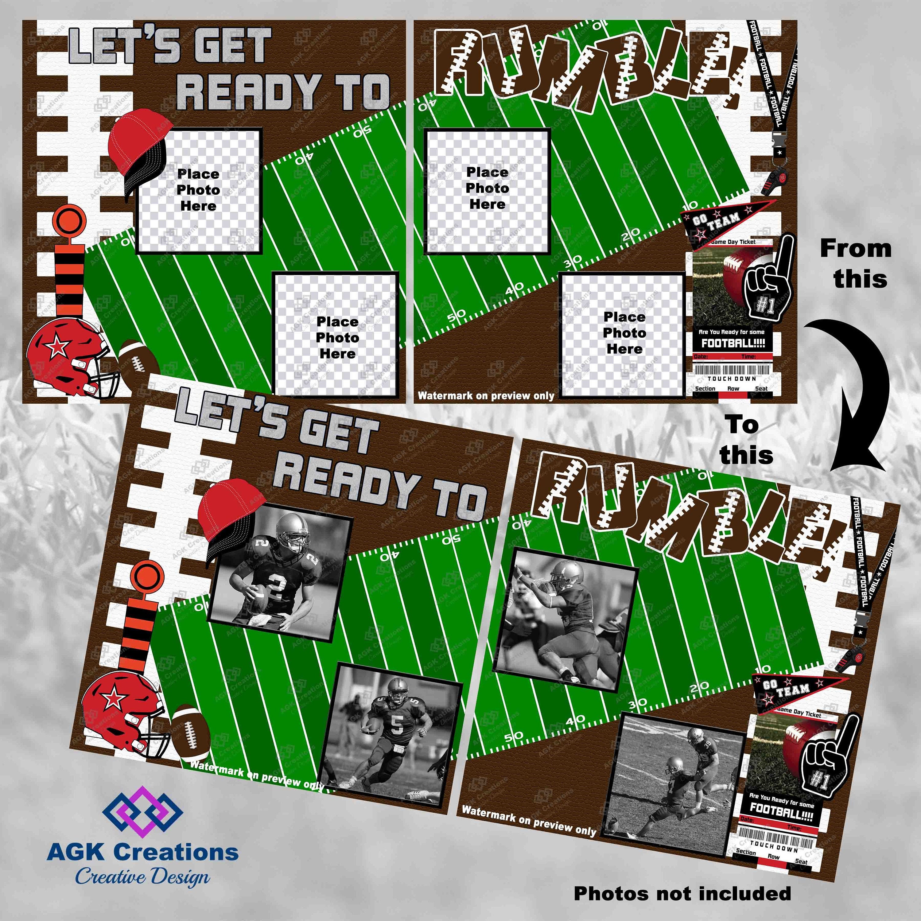 Football Quick Pages | Sports Collection | Red + Black + White ...