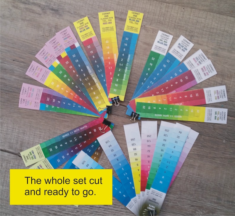 Downloadable Cernit Stepped Colour Cards - Etsy