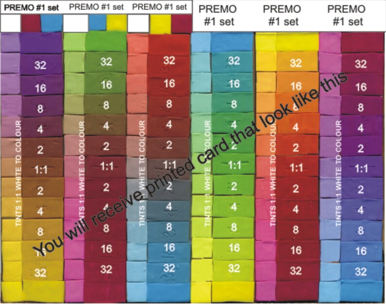 Premo01 Colour Cards - Printed Colour Guides - for Turquoise 5505 ...