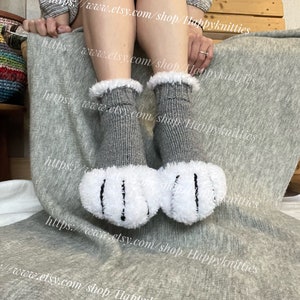 Slippers - Socks Paw Cat Bunny Paw Puppy Paw Fur Suit Socks - Etsy