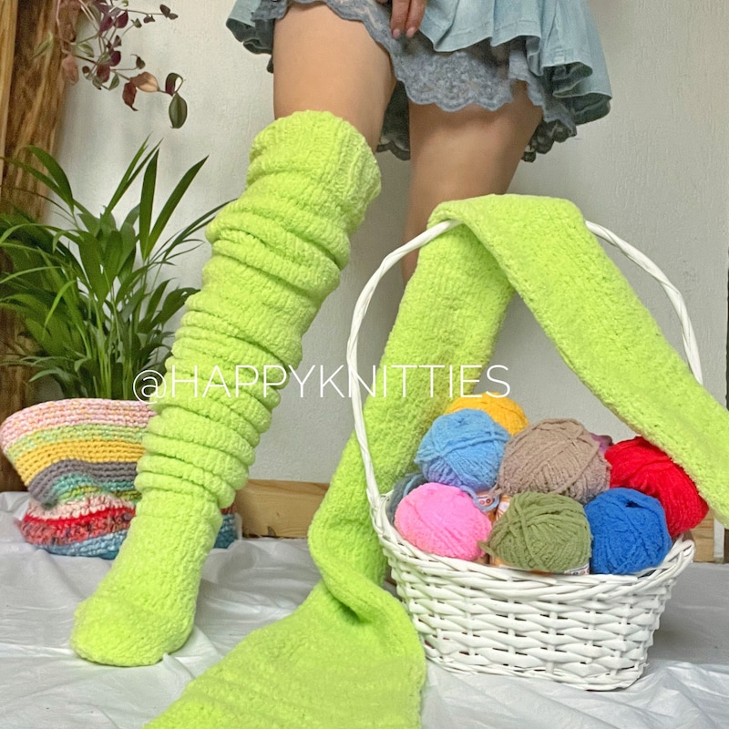 Pink Fuzzy Knee High Socks - Etsy