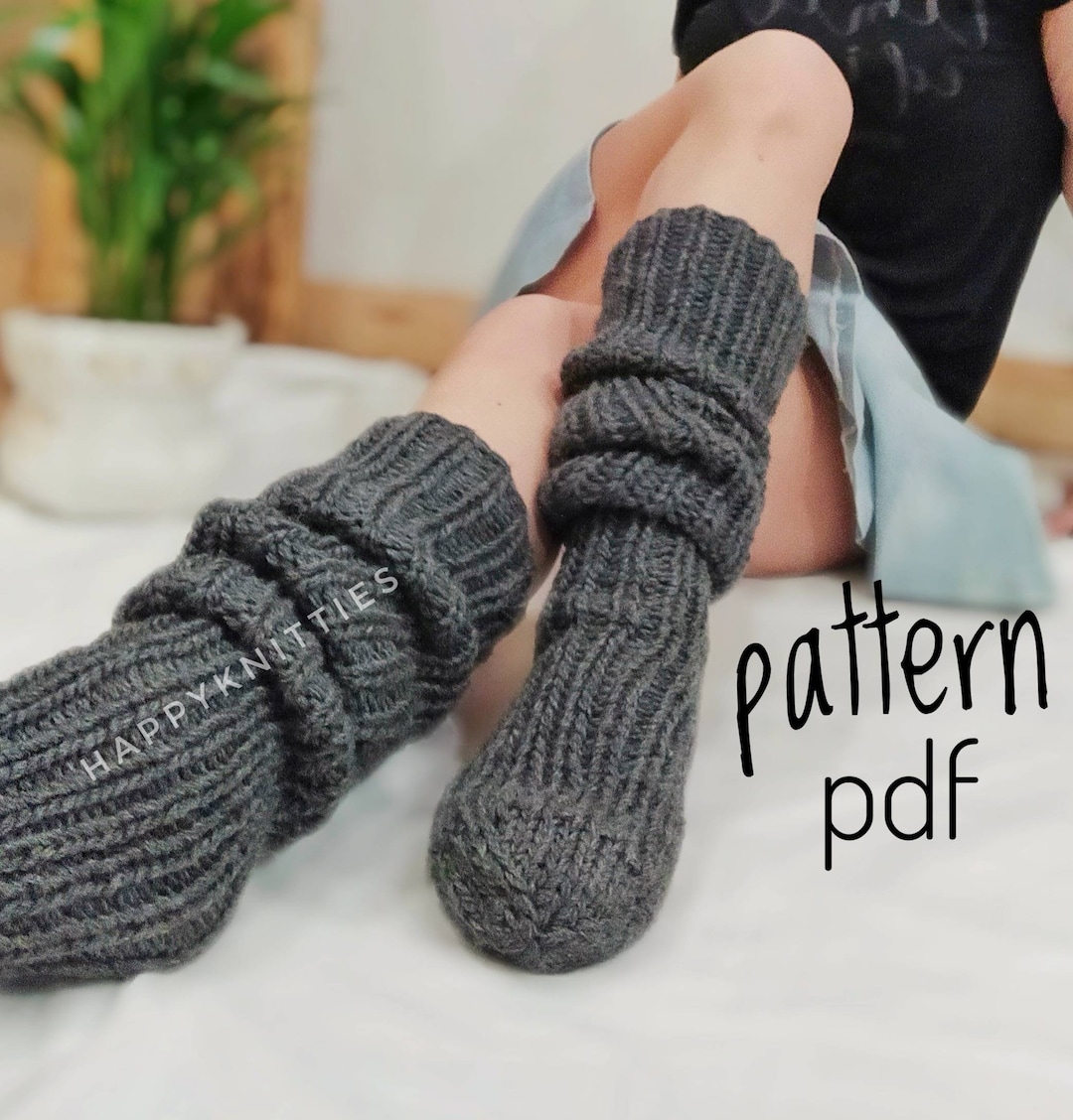 Digital Pattern Knitting Pattern PDF Slouchy Socks Pattern for ...