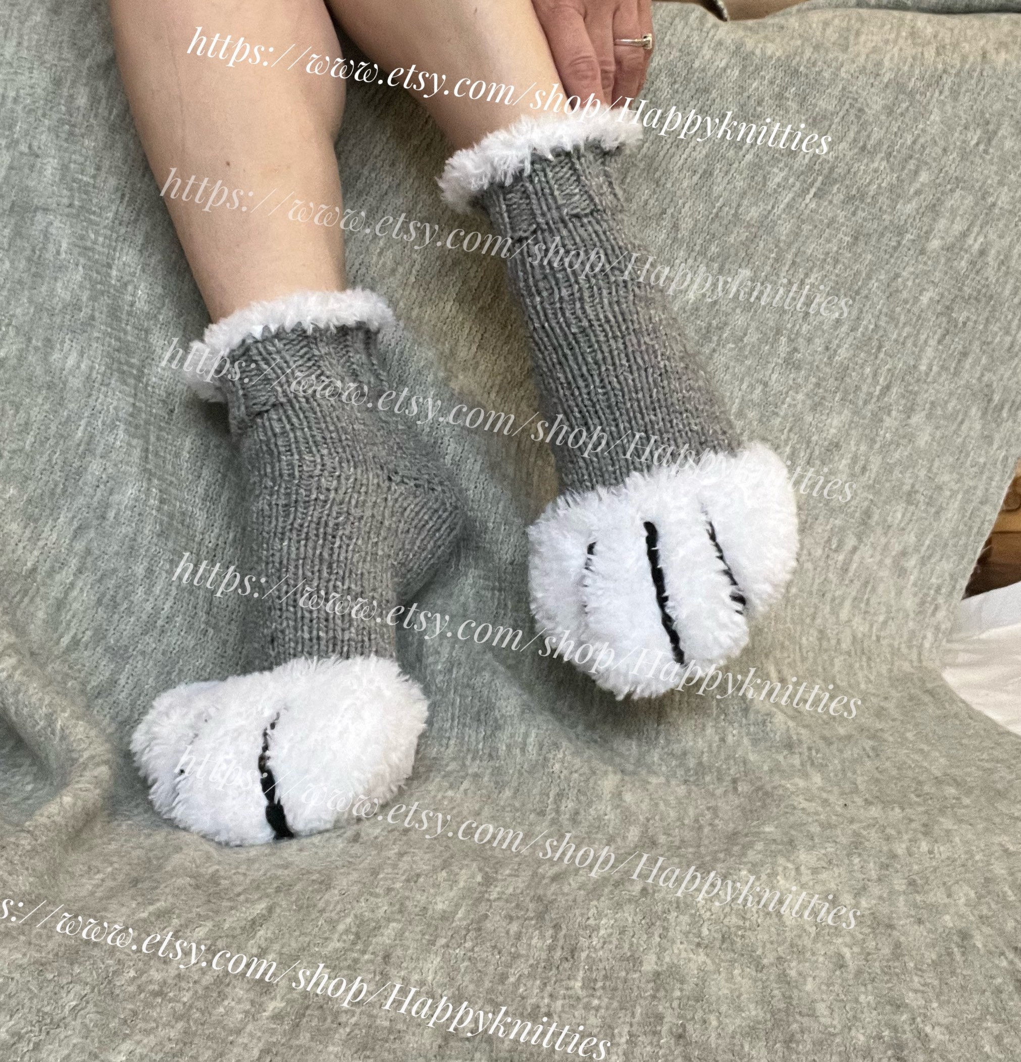 Slippers Socks Paw Cat Bunny Paw Puppy Paw Fur Suit Socks - Etsy
