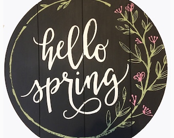 Spring Hanging Sign - Etsy