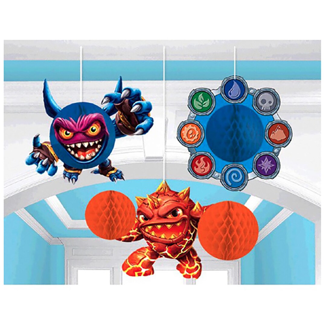 Skylander Honeycomb Birthday Party Hanging Decorations Evergreen 3 ...